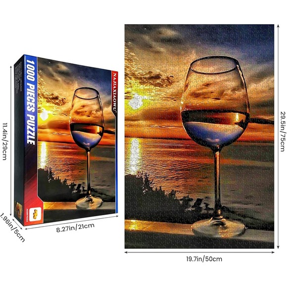 Games | New Beautiful Sunset By The Sea Wine Glass 100 Piece Wood ...